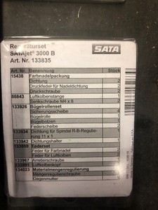 SATA JET 3000B RP/HVLP REPAIR/REBUILD KIT PLUS AIR DIST. RING & AIR CAP ...