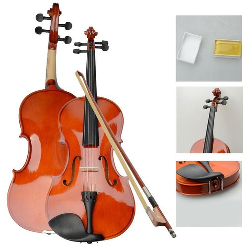 New Natural 15" Student Acoustic Viola w/ Case Bow Rosin for Beginner ...