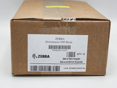 Zebra 05095GS11007 Resin Ribbon 4.33in x 242ft 5095 0.5in core 12 Rolls ...