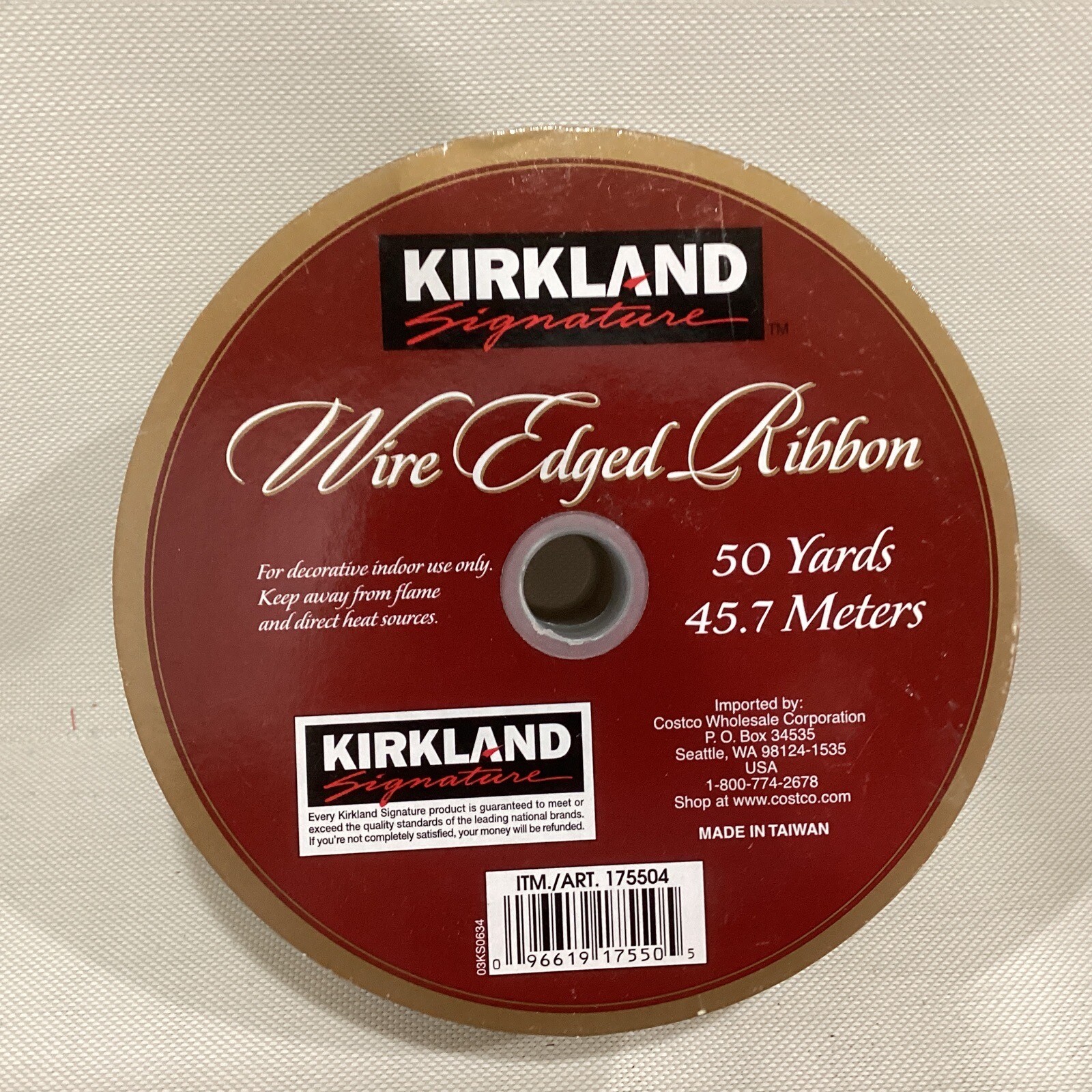 KIRKLAND SIGNATURE 1.5" WIDE WIRE EDGED RIBBON STYLE 14B02 50 YARDS for ...