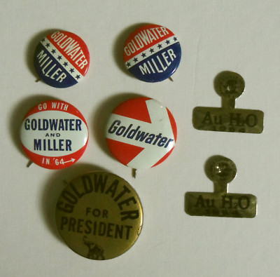 Barry Goldwater & Miller Campaign Buttons Pinbacks 1964 7 Pcs. | eBay