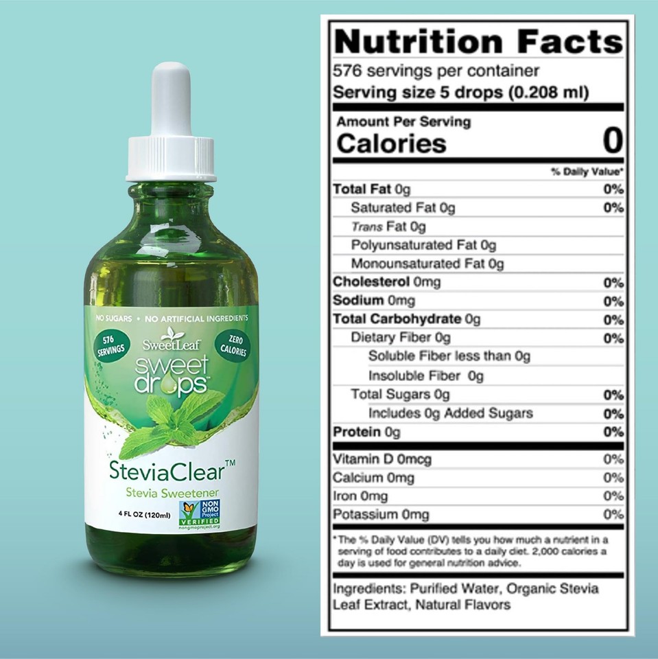 Stevia Clear Sweet Drops - Natural Stevia Liquid Sweetener, Pure Stevia ...