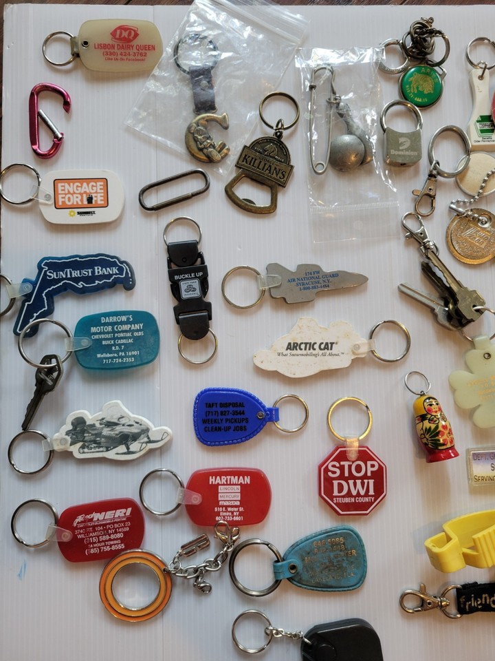 Keychains Key Rings Souvenir Advertising Novelty Mixed Materials Lot ...