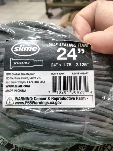Slime Extra Strong Self-Sealing Bicycle Tube Schrader 24" X 1.75-2.125 ...