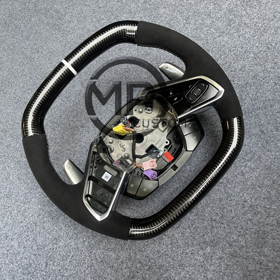 Custom Carbon Alcantara steering wheel with paddles fit for Corvette C8 ...