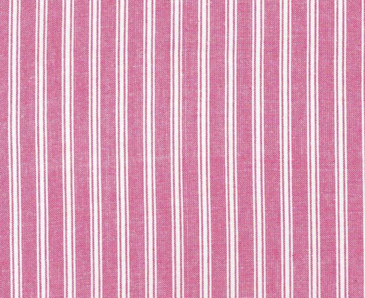 Yarn Dyes: Hot Pink with White Stripes Cotton Fabric 110cm Wide (per ...