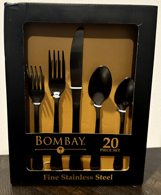 NEW Bombay Belize 20 pc Fine Stainless Steel Flatware Set Service for 4 ...