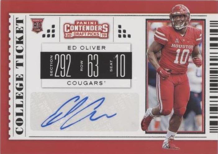 2019 Panini Contenders Draft Picks - College Ticket Ed Oliver #216 (AU ...