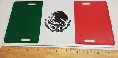 Mexico Flag METAL LICENSE PLATE Vehicle Sign Tag Bandera de México ...