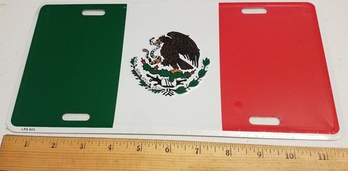Mexico Flag METAL LICENSE PLATE Vehicle Sign Tag Bandera de México ...