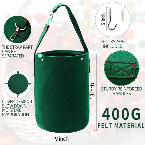 Upside Down Tomato Grow Bag 2 Pack Widen Planting Holes 400G Heavy upside-down-tomato-grow-bag-2-pack-widen-planting-holes-400g-heavy