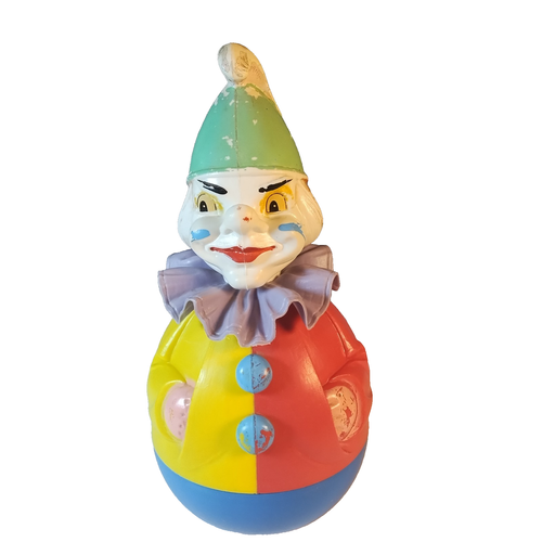 Vintage Rolly Toys Clown 11” Wobble Roly Poly Chimes Made In Western ...