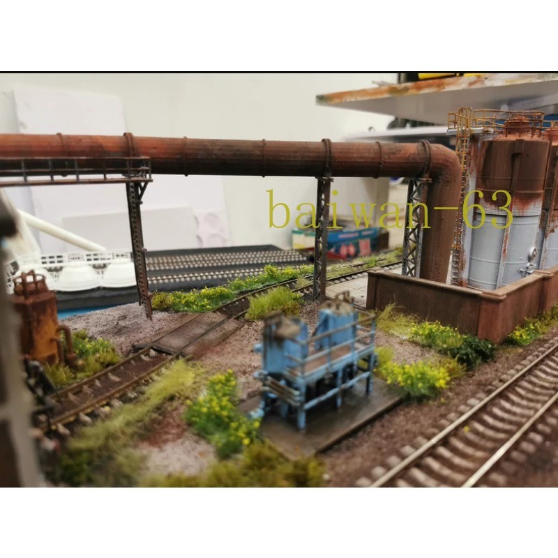 HO Scale Train Model Sand Table Abandoned Chemical Plant Industrial ...
