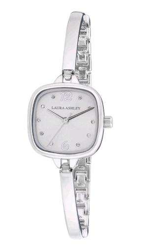 ڿڰۣ LAURA ASHLEY Ladies SKINNY HALF BANGLE Silver Tone BRACELET WATCH ...