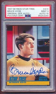 1997 STAR TREK ORIGINAL SERIES #A14 BRUCE HYDE LT RILEY PSA 9 & AUTO 10 ...