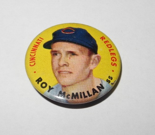 1956 Topps Baseball Pin Coin Pinback Roy McMillan Cincinnati Reds NEAR ...