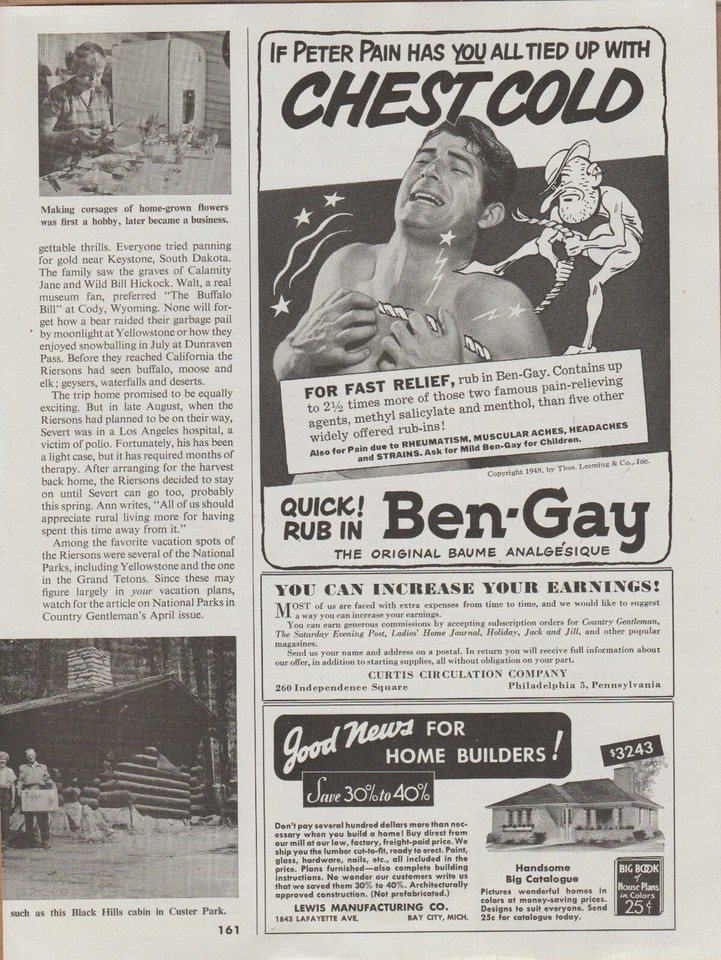 1954 Ben-Gay Baume Rub - Chest Cold - Peter Pain Cartoon Art - Vintage ...