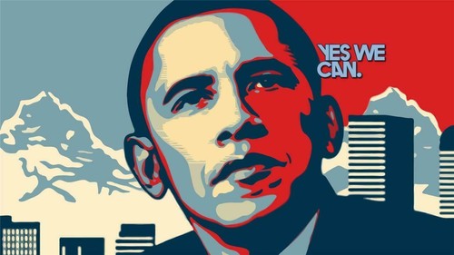 BARACK OBAMA YES WE CAN GLOSSY POSTER PICTURE PHOTO president election ...