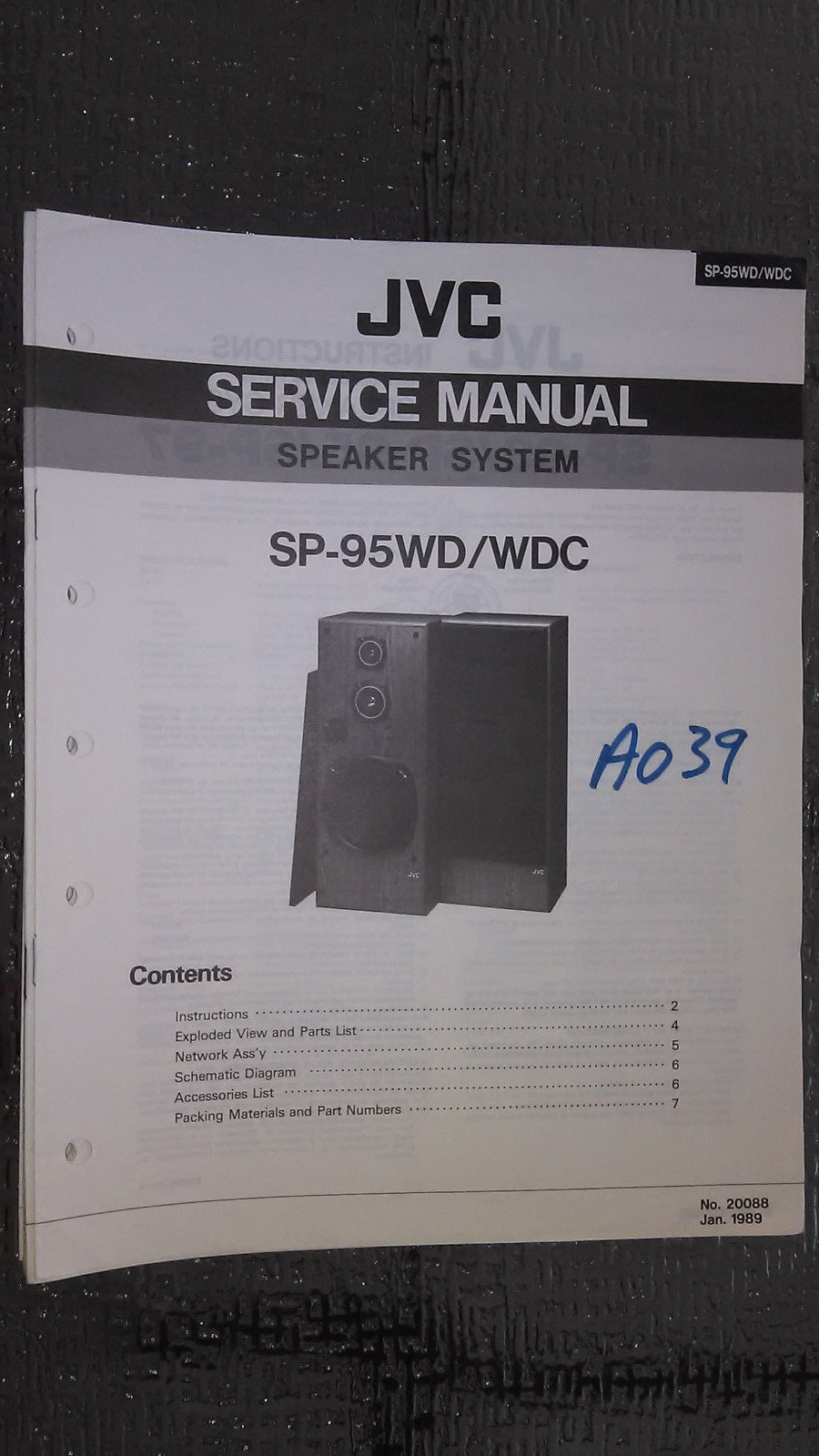 JVC sp-95wd wdc service manual original repair book stereo house ...