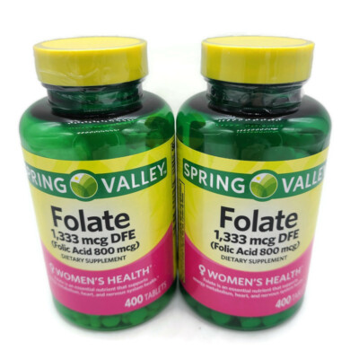 Spring Valley Folate 2 Pack 800 Tablets Total New Sealed Free Shipping ...