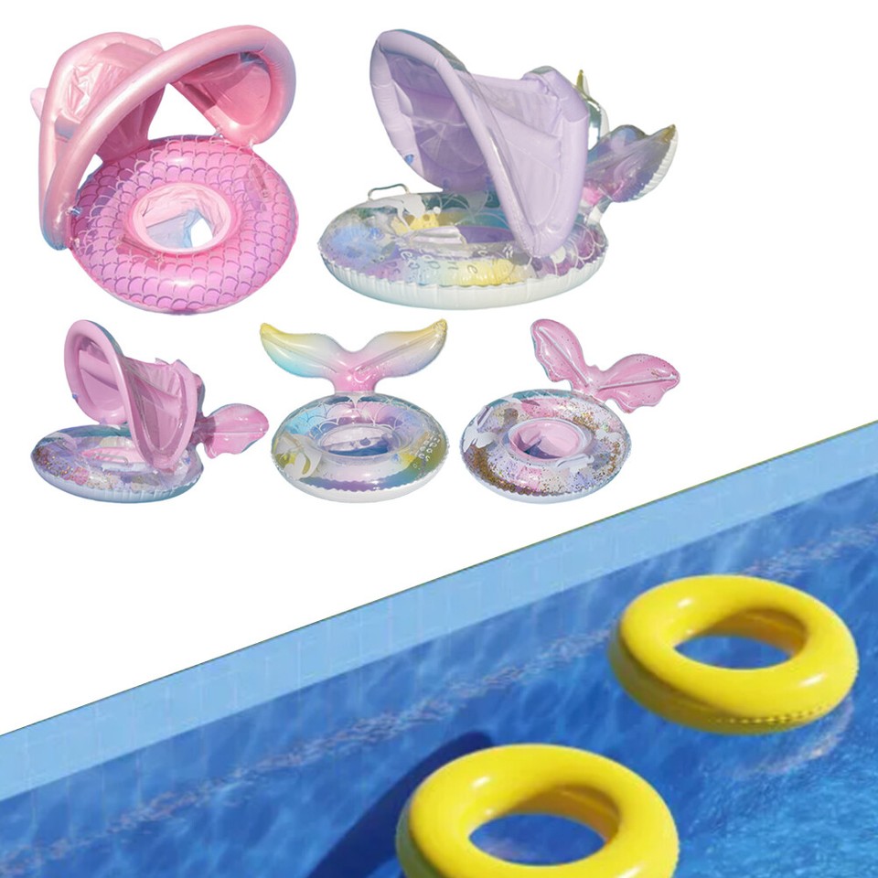 Baby Mermaid Swim Ring Blow Up Swim Tube Leakproof Pool Rings for Pool ...