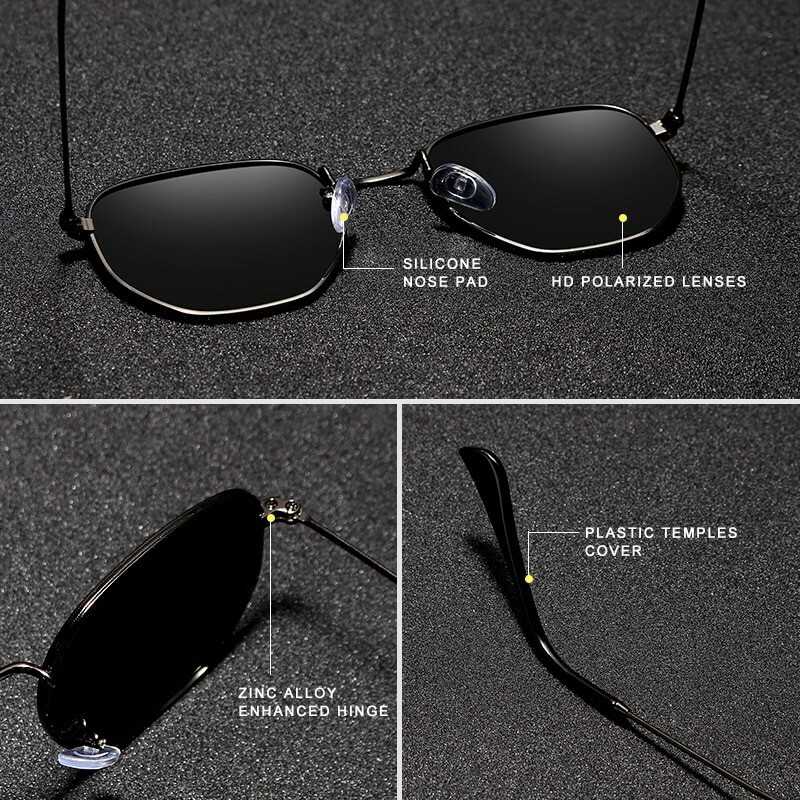 2024 Classic Reflective Sunglasses for Men Hexagon Retro Sun glasses ...