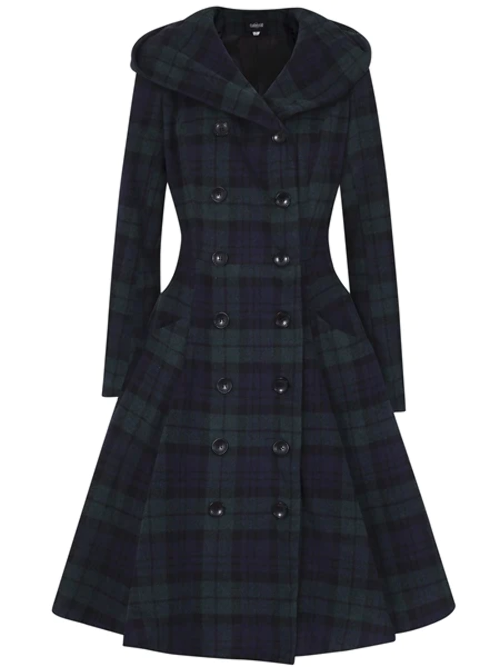 Heather Blackwatch Check Swing Coat Collectif 18 20 22 Tartan Vintage ...