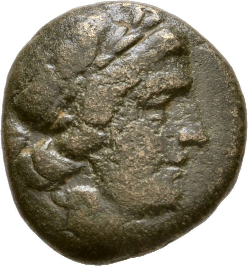 Ancient Greece 120-50 BC THESSALY APOLLO ATHENA SHIELD SPEAR AE #2 | eBay