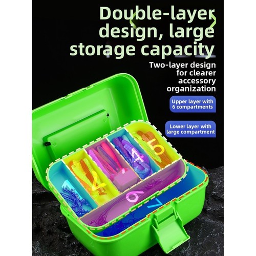 Two-Layer Organizer Fishing Tackle Box Two-layer Design 6 Small Slots ...