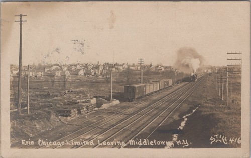 Erie Chicago Limited Train Leaving Middletown New York 1905 Still RPPC ...