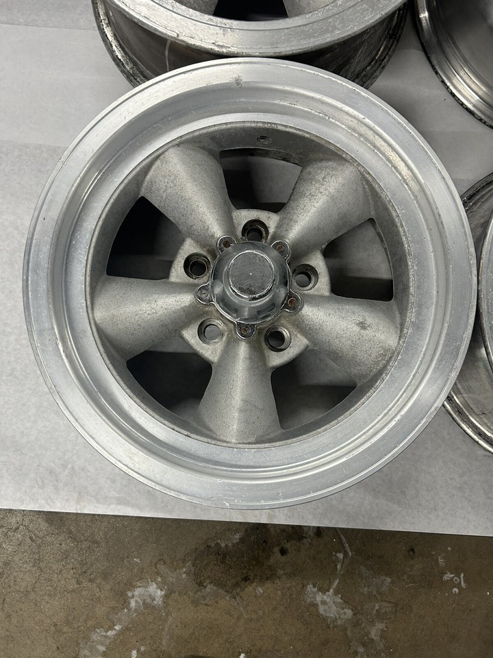Vintage Torque Thrust Wheels 15x6 Appliance Chevy GM 5 Spoke Mag Wheels ...