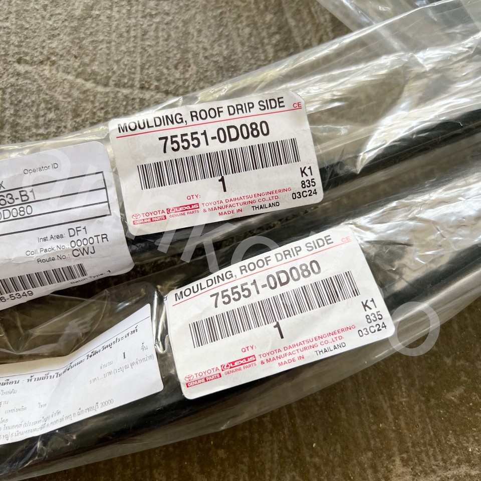 06-11 Genuine Toyota Yaris Hatchback Vitz Roof drip side molding rubber ...