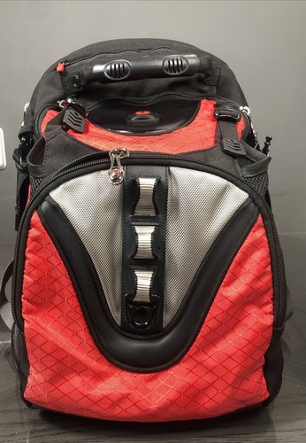 Swiss Gear 18 inch Backpack by Wenger Black RED Shock Absorbing Multi ...