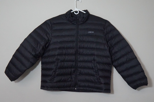 Men's Lands End Down Puffer Full Zip Jacket Size 2XL Nylon Black | eBay
