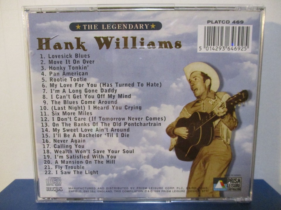 The legendary Hank Williams - CD - MINT condition - E23-1058 | eBay