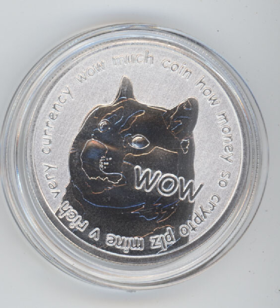 Dogecoin Doge Coin 1 OZ .999 Silver Round Coin With Protector "To The ...