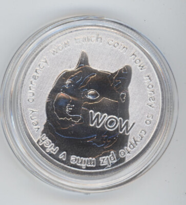 Dogecoin Doge Coin 1 OZ .999 Silver Round Coin With Protector "To The ...