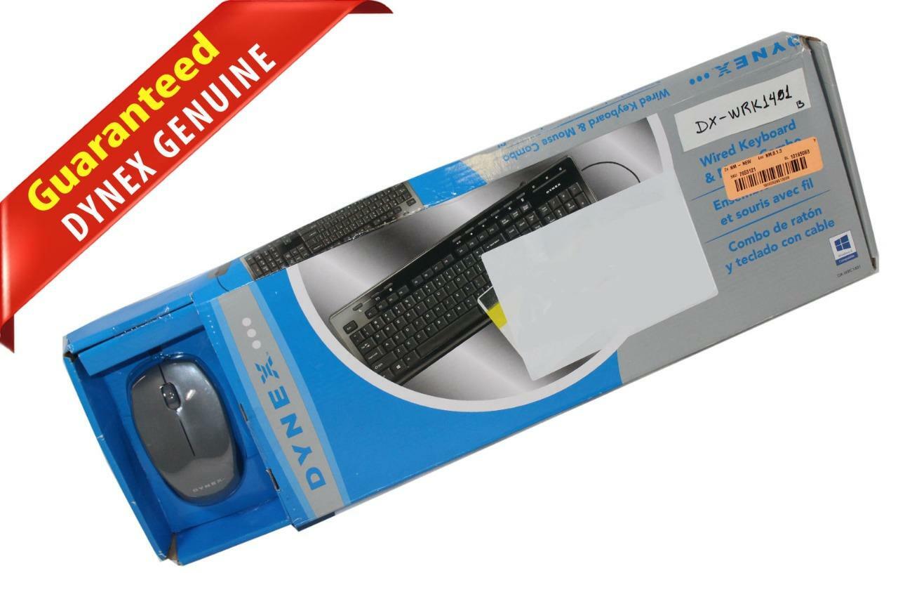 NEW Dynex DX-WRK1401 Keyboard AND Mouse USB 104 Keys Ergonomic US ...