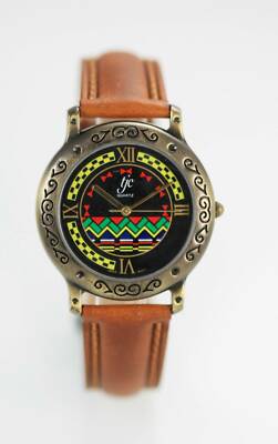 TJC Men's Leather Stainless Steel Water Resistant Easy Read Quartz ...