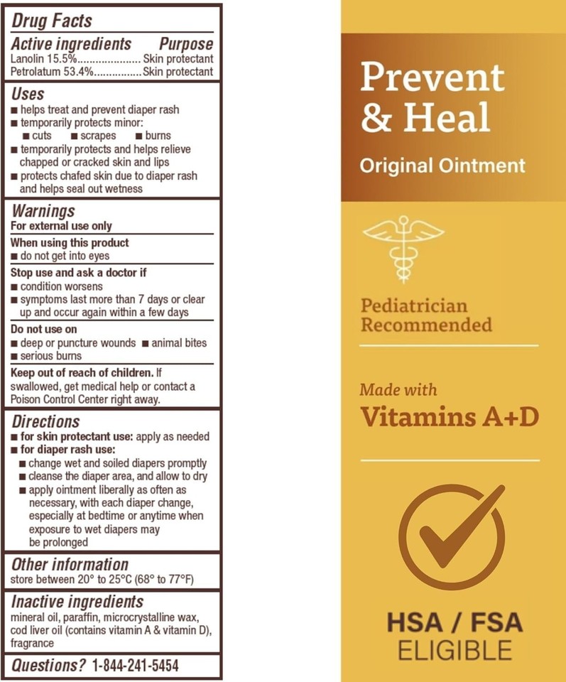 A+D Prevent & Heal Diaper Rash Ointment w/ Vit A&D, Original 4 Oz ...