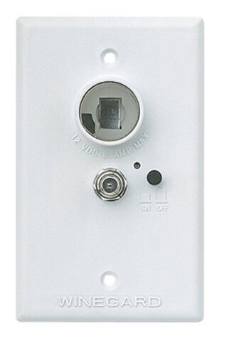 Winegard RV-7042 DC Power Supply With Polyfuse White Wall Plate w/ 75 ...