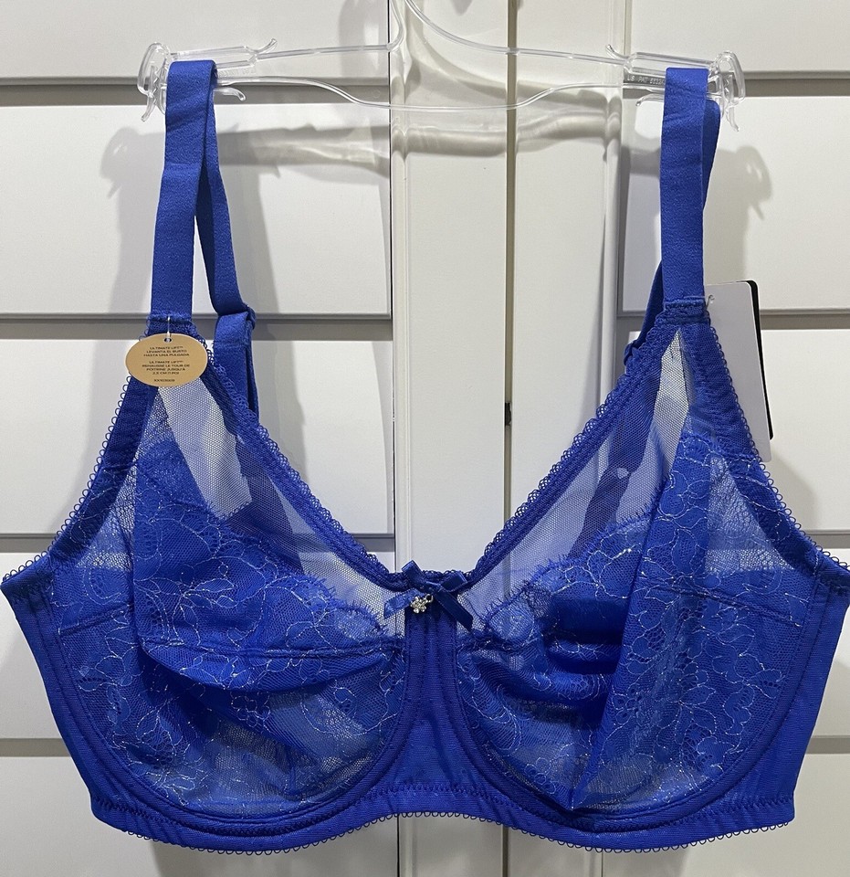 Wacoal Radiant Blue Retro Chic Full Figure Underwire Bra 855186 36 D ...