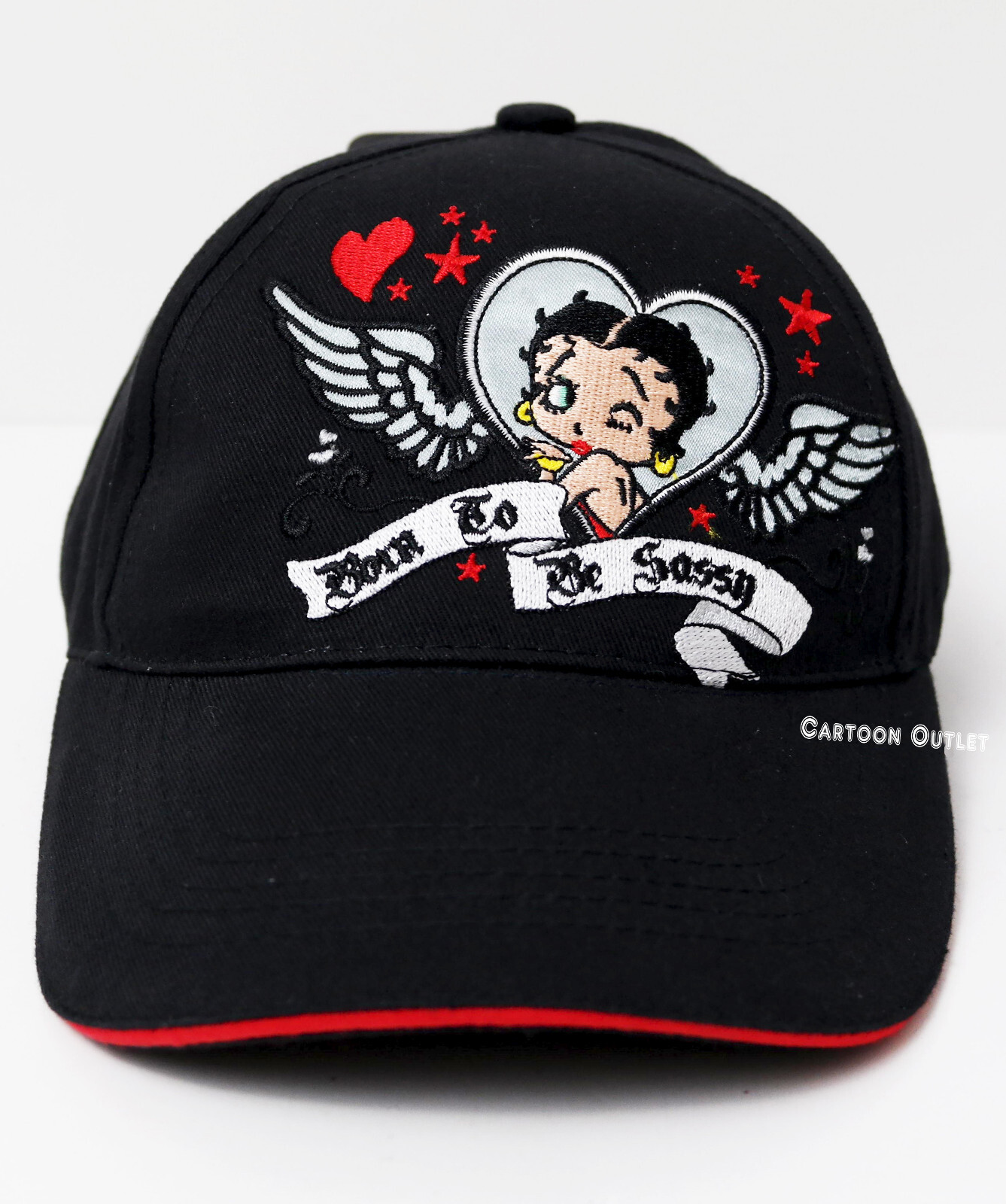 Betty Boop Black Adjustable Baseball Cap Hat One Size Born To Be Sassy ...
