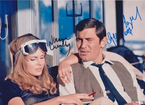 JOANNA LUMLEY & GEORGE LAZENBY 007 JAMES BOND CAST DOUBLE AUTOGRAPH ...