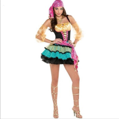 5pc Sexy Temptress Mystifying Gypsy Fortune Teller Halloween Costume ...