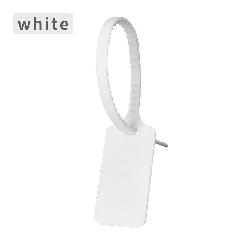 100Pcs Custom Logo Tag Zip Ties off Labels White Plastic Security Seals ...