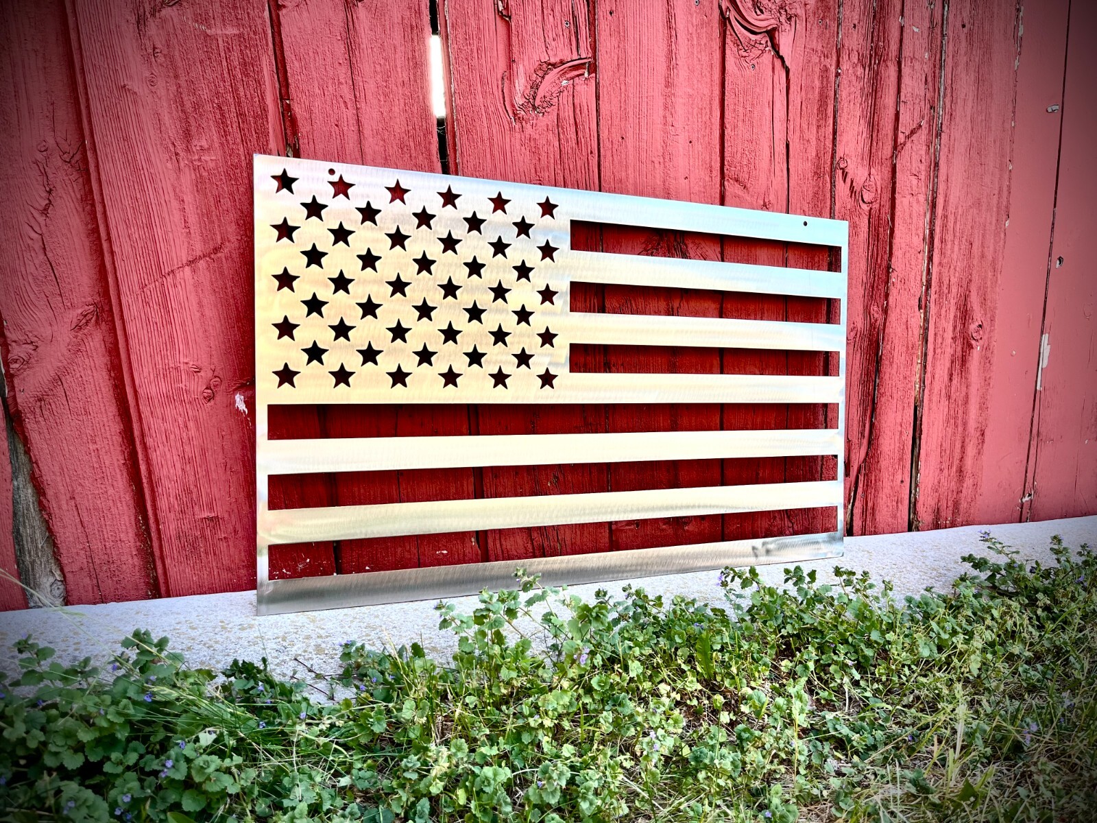 36-inch Polished Steel Steel American Flag, Metal Flag, America Sign | eBay