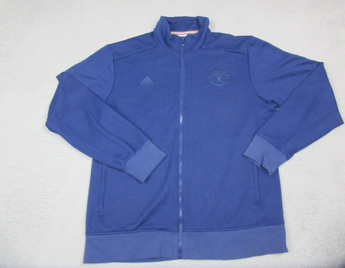 Manchester United Sweater Mens Large Blue Full Zip Logo Soccer Futbol EPL Adidas | eBay Australia