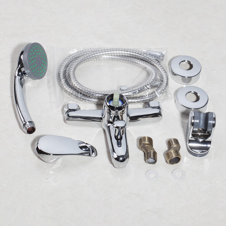 US Bathroom Hand Shower Faucet Set Bathtub Hand Spray Wall Mounted ...