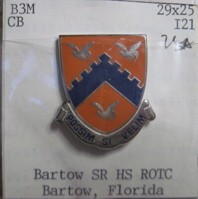 Army crest DUI DI cb JROTC ROTC Program BARTOW HIGH SCHOOL Florida FL ...
